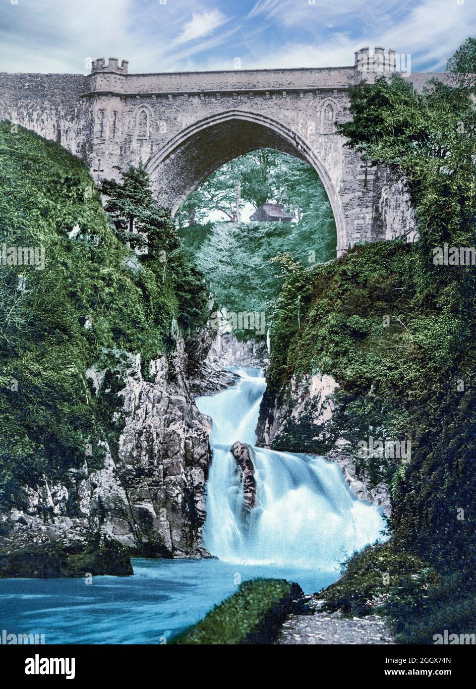 An early 20th century view of Poulaphouca, officially Pollaphuca, the ...