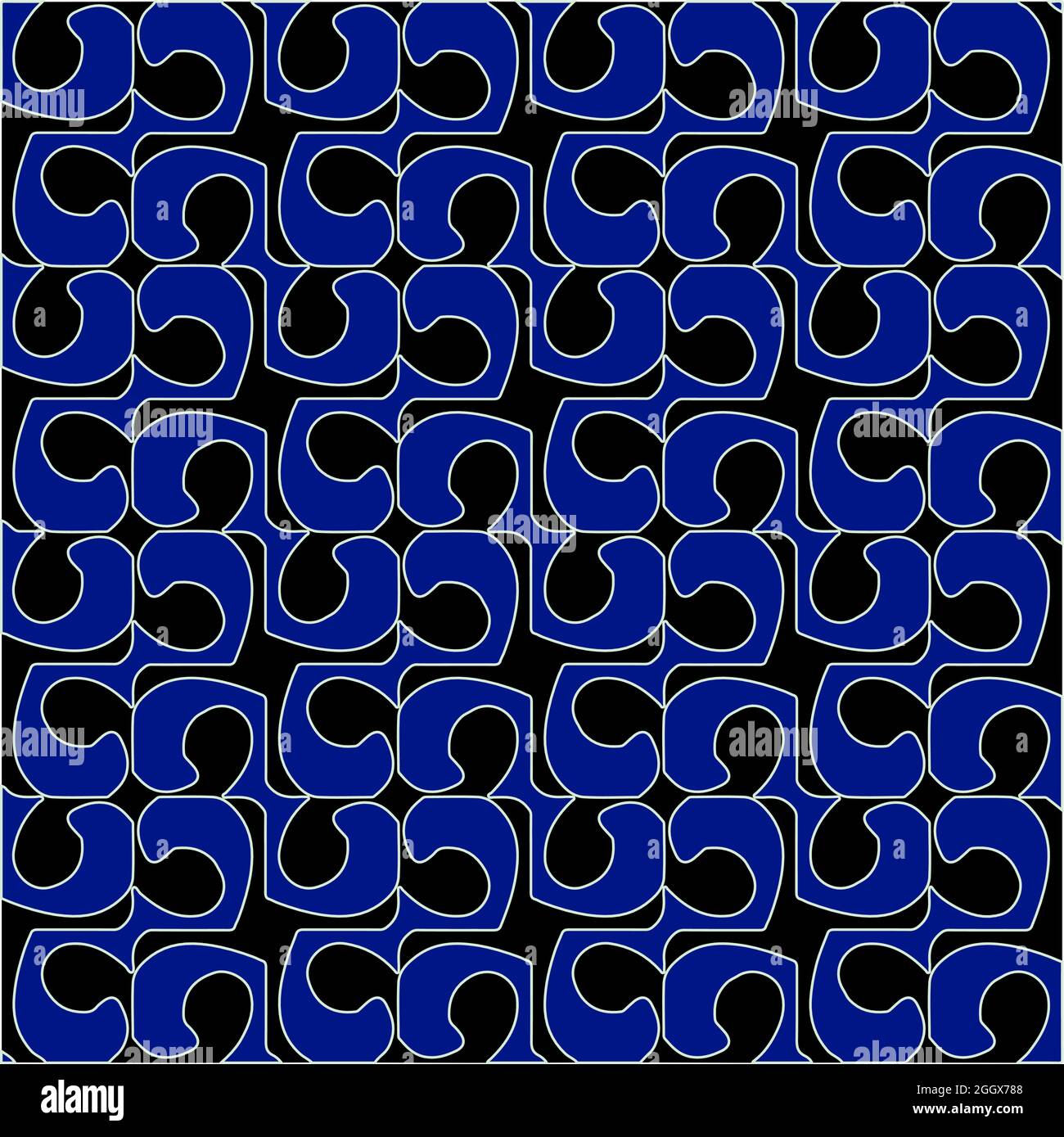 vector pattern in geometric ornamental style. Black and white and blue ...