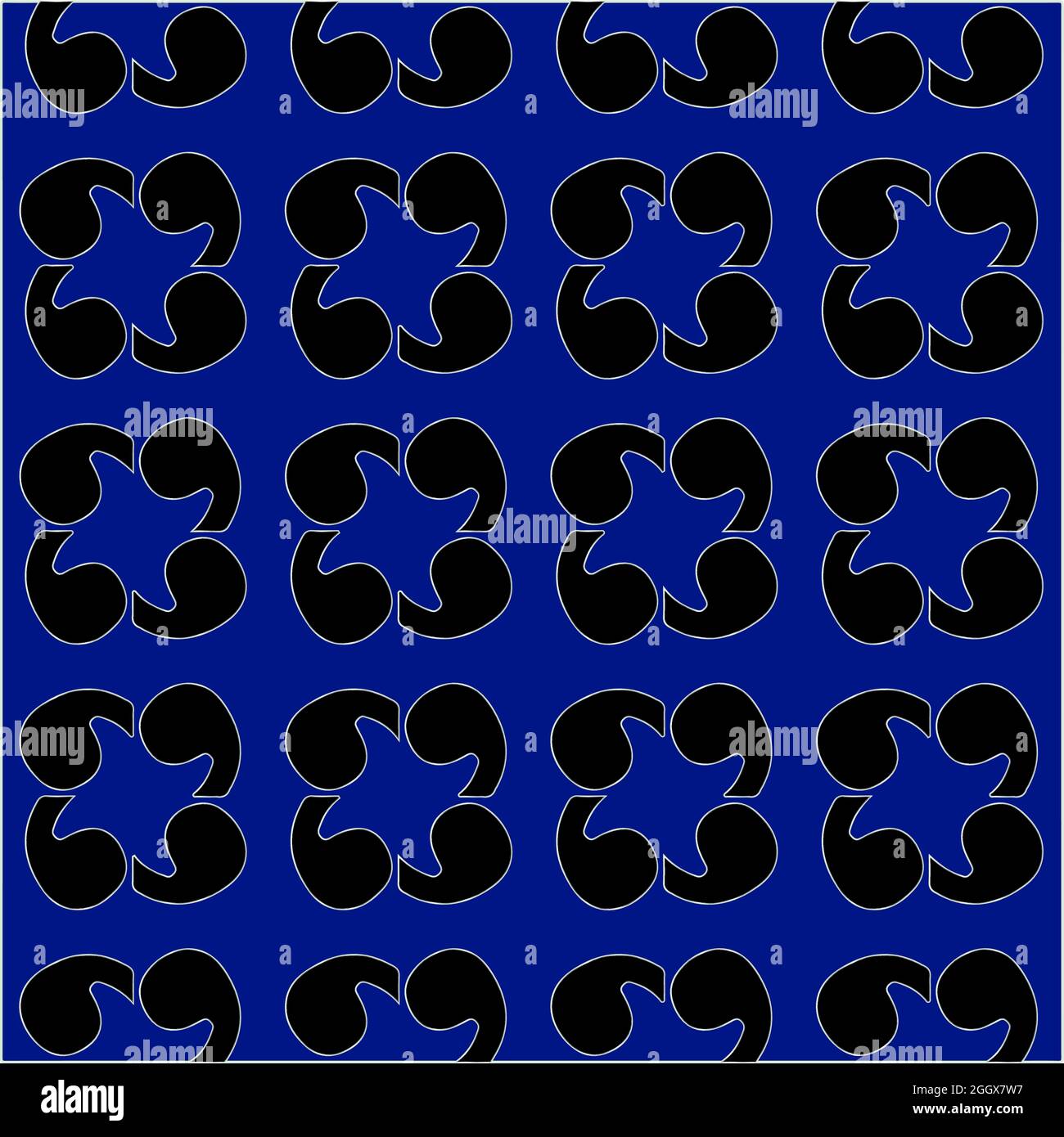 vector pattern in geometric ornamental style. Black and white and blue ...