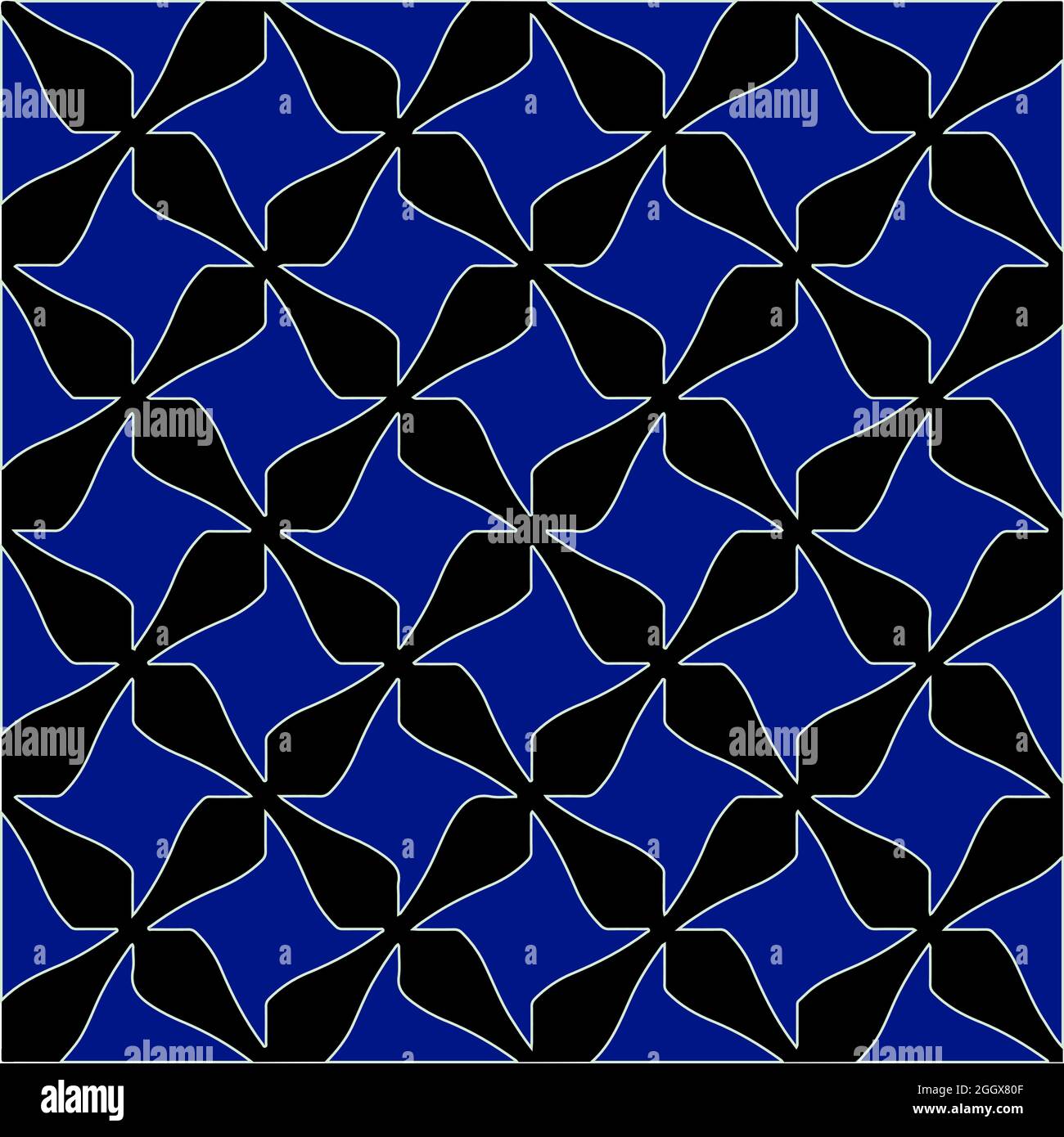 vector pattern in geometric ornamental style. Black and white and blue ...