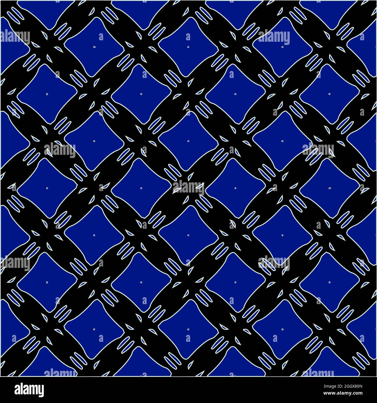 vector pattern in geometric ornamental style. Black and white and blue ...