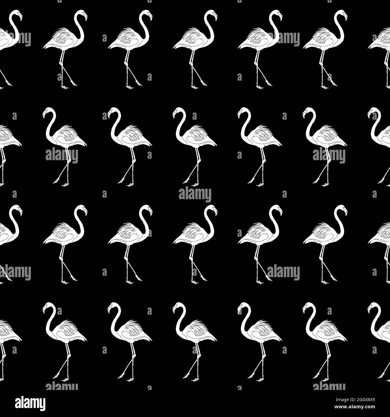 Black White Flamingo Fabrics Pattern Stock Vector Image & Art - Alamy