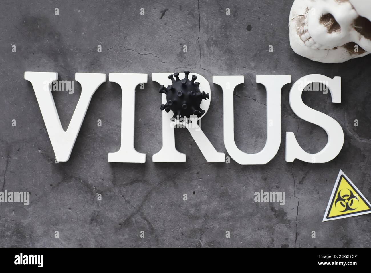 Medical background. Lettering virus. Coronavirus wooden letters ...