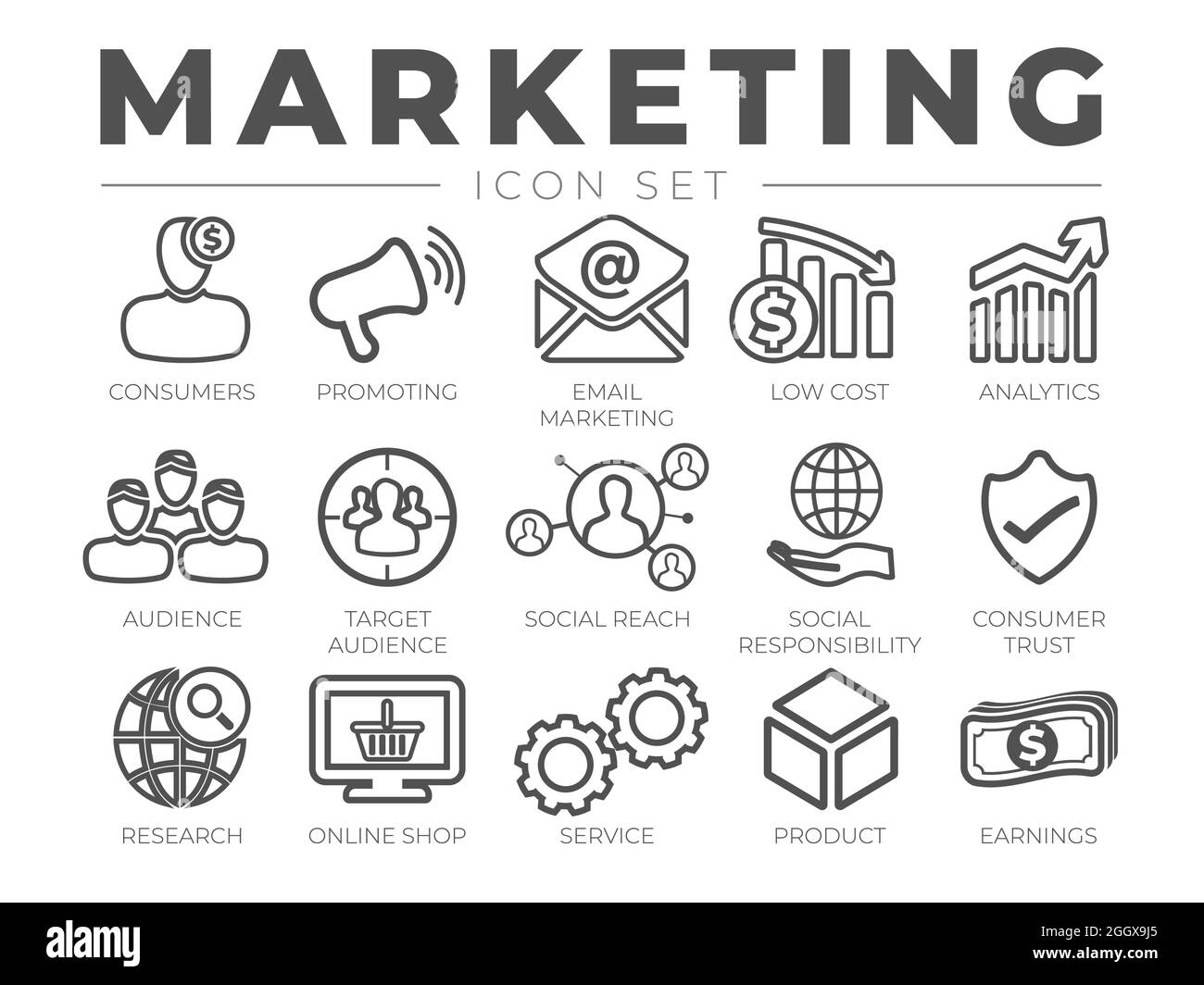 Marketing promotion thin line Stock Vector Images - Alamy