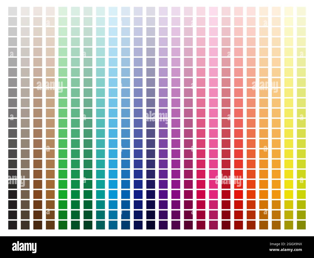 Color Palette with Every Hue Light to Dark Stock Vector Image & Art - Alamy