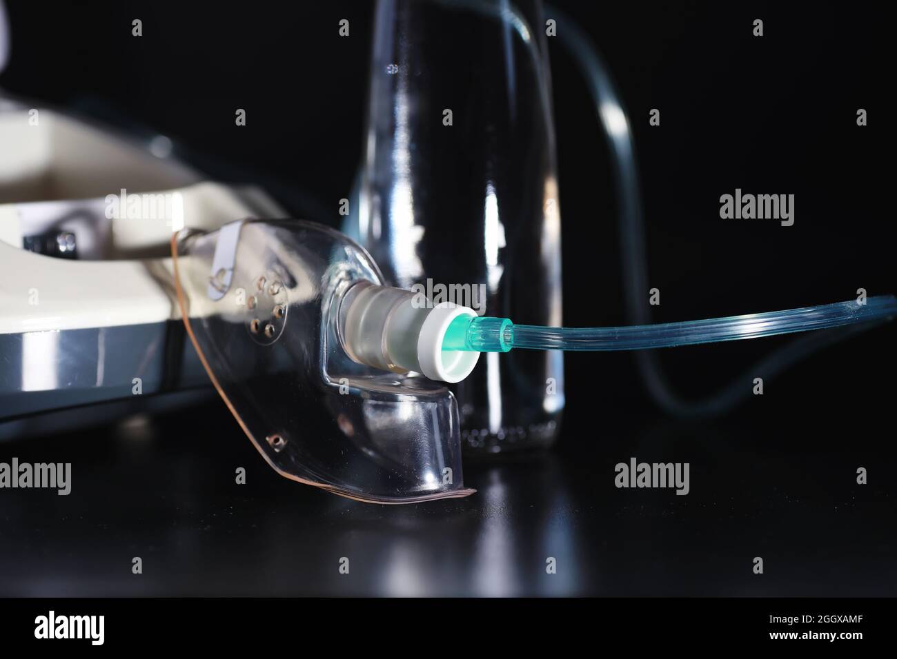 Inhalation with nebulizer at home. Asthma inhaler inhalation nebulizer ...