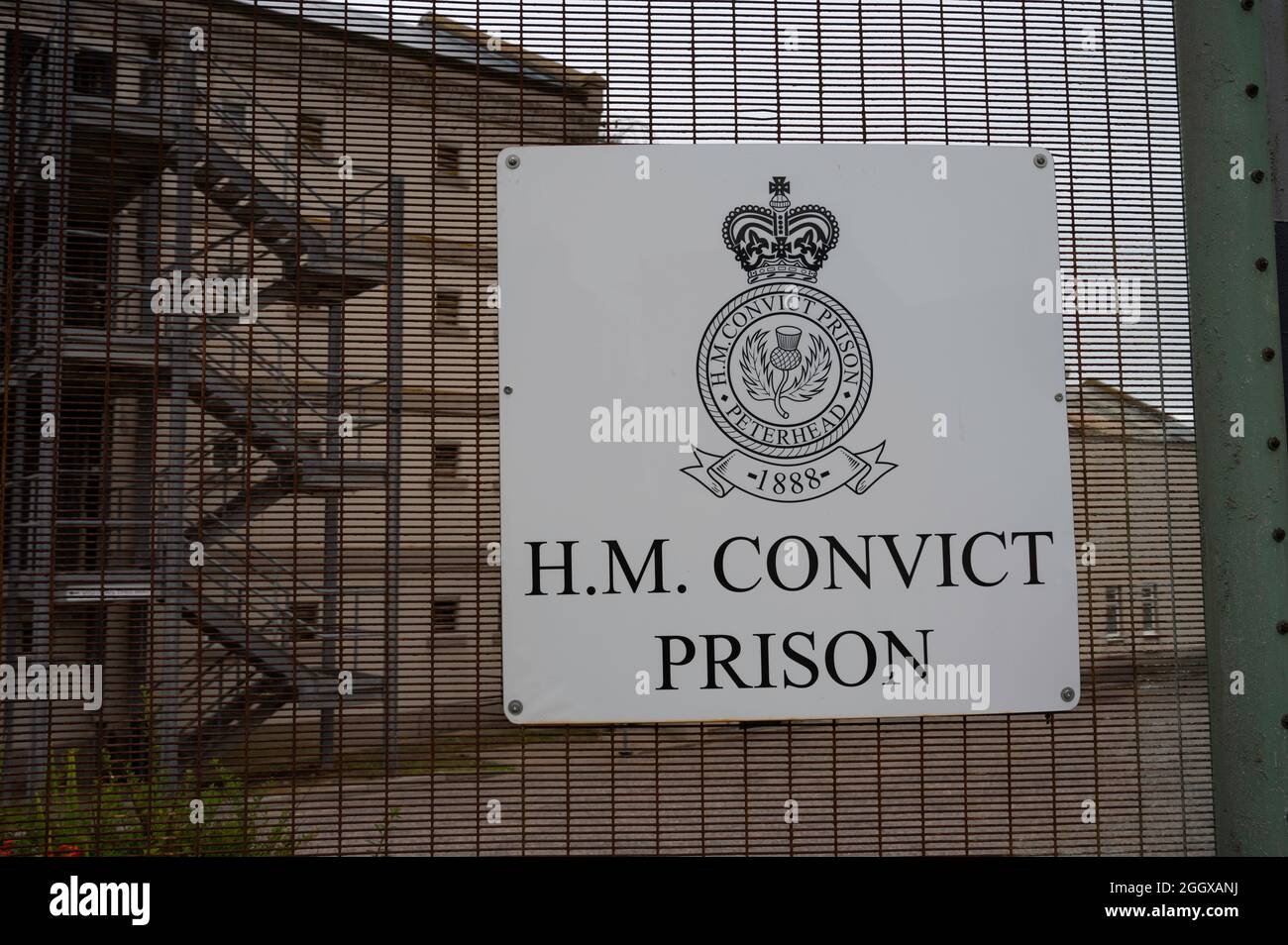 Sign for HM Convict Prison, formerly maximum security jail, now a ...