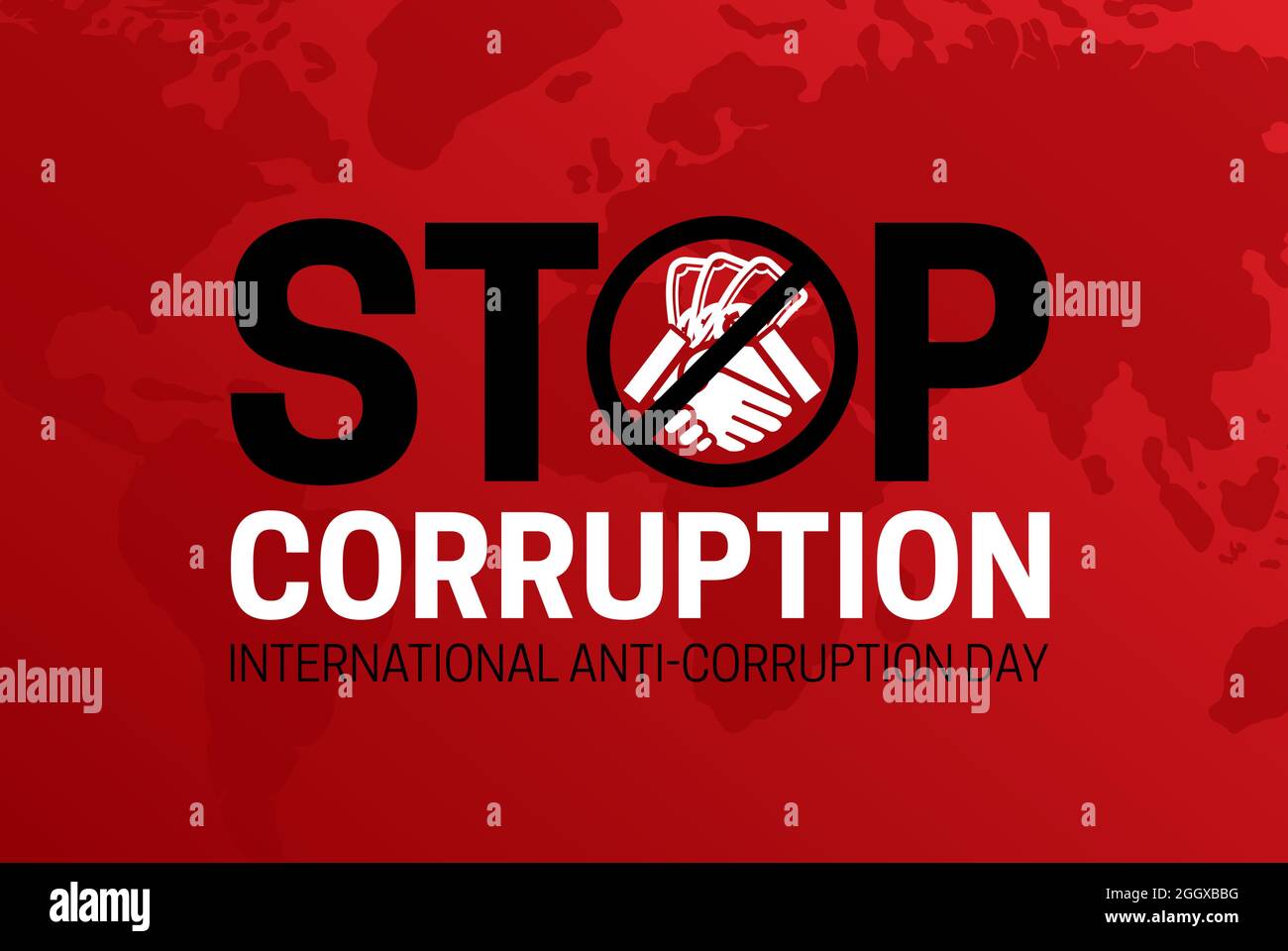 Stop Corruption and International Anti-Corruption Day Red Banner Stock ...