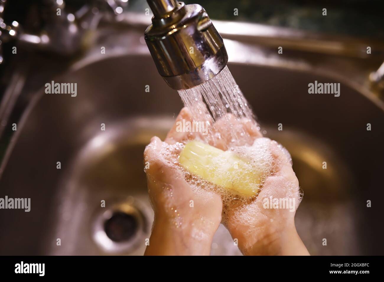 Hygiene rules. Hand washing before meals. Antibacterial treatment hands ...