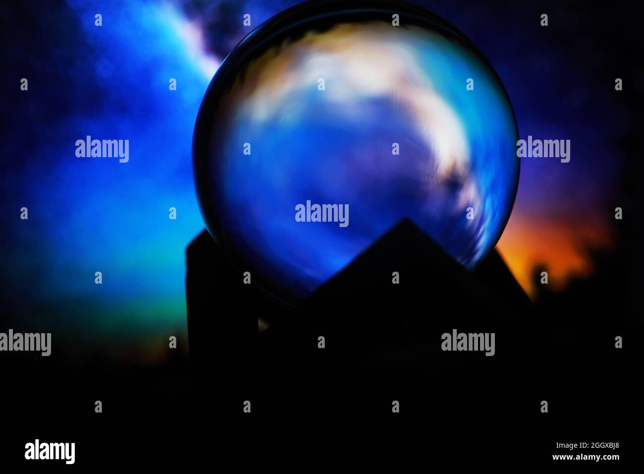 Milky way in magic sphere,Fortune teller,mind power concept. magic ball ...