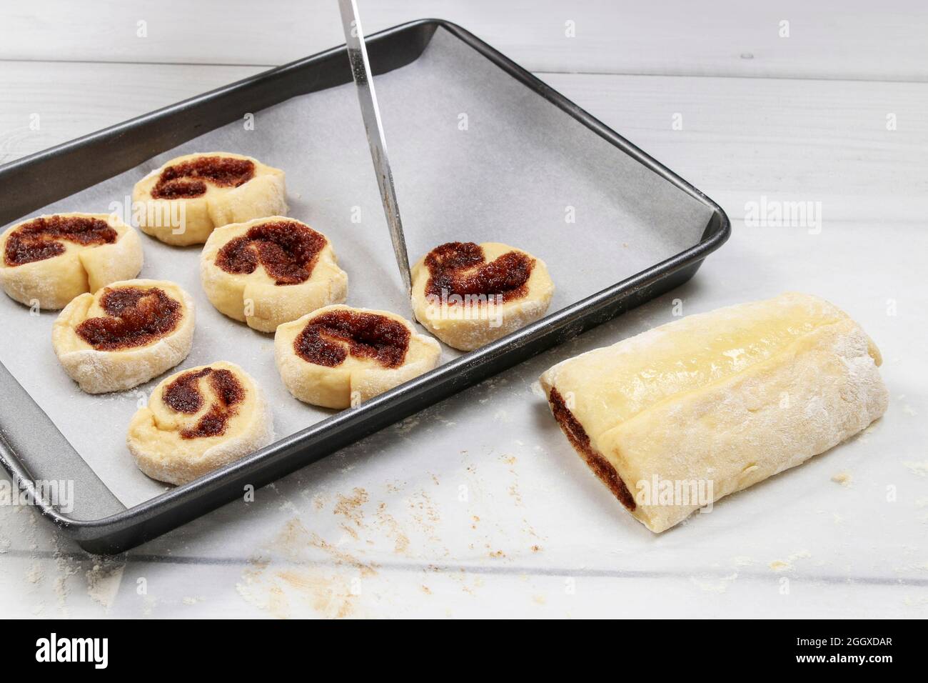 How to make chocolate biscuits. Step by step, tutorial Stock Photo - Alamy