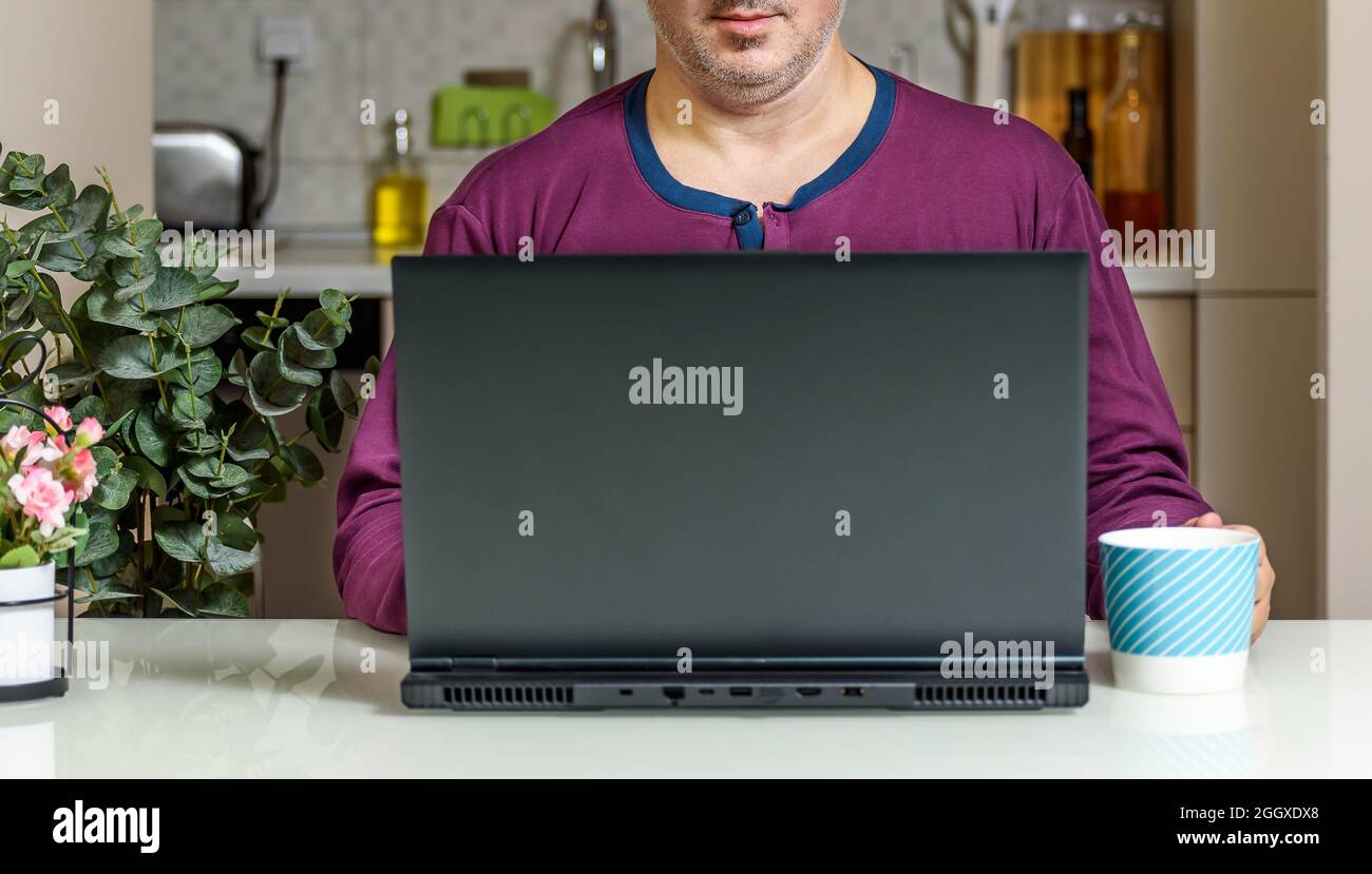 Businessman work in pajamas hi-res stock photography and images - Alamy