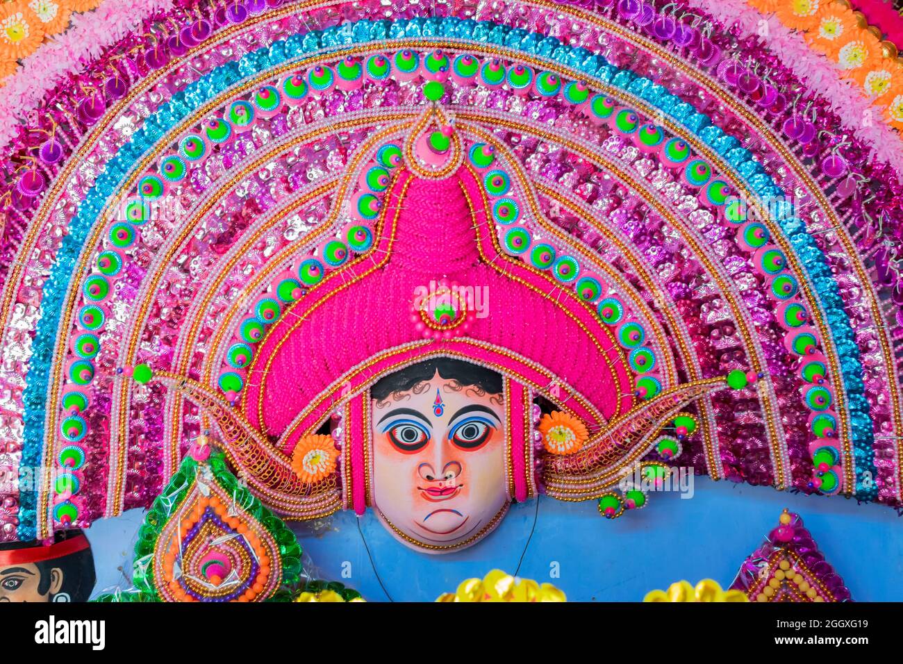 Purulia, West Bengal, India - August 15th 2017 : Colorful Chhau (or ...