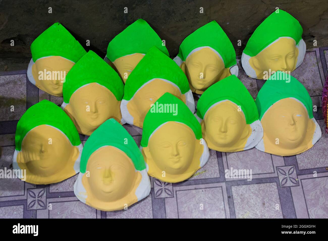 Colorful Chhau (or chhou) masks on making , handicrafts on display for ...