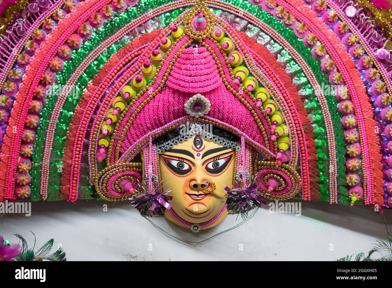 Colorful Chhau (or chhou) mask , handicrafts on display for sale - at ...