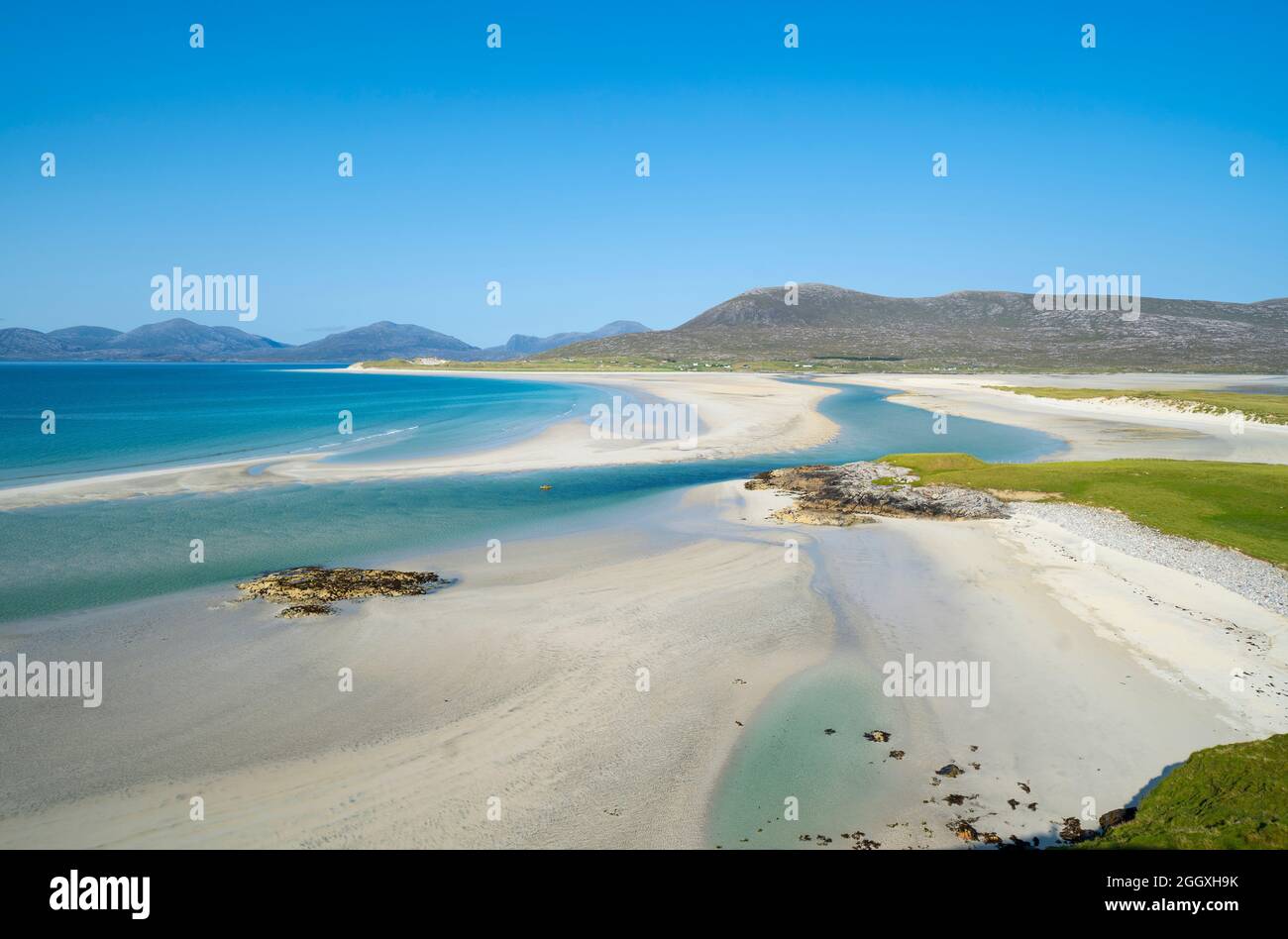 View of Luskentyre Beach and Sound of Taransay, from Seilebost on the ...