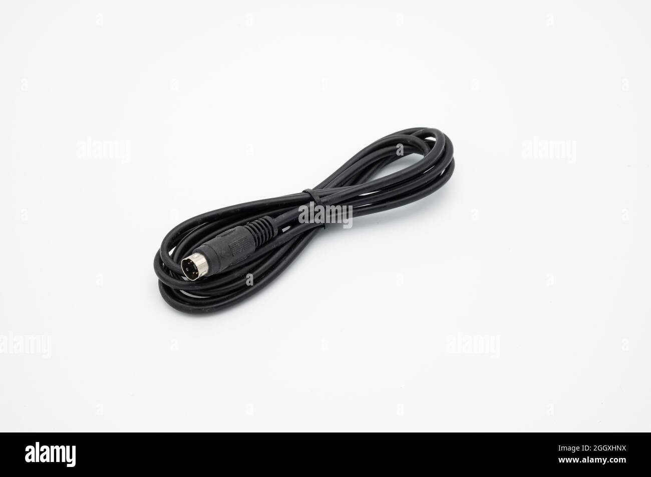 Closeup shot of a rolled cable isolated on a white background Stock ...