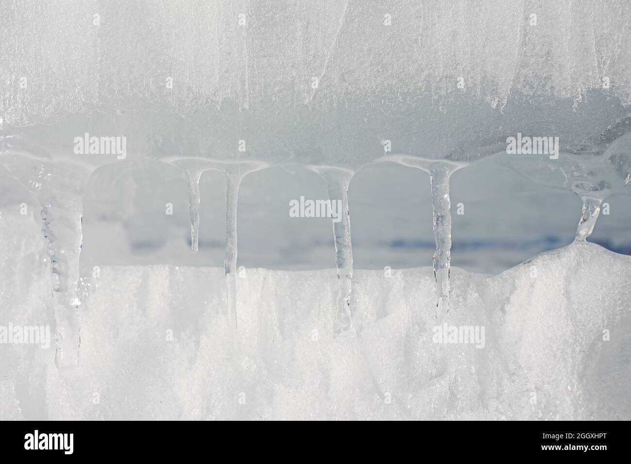 Texture of melting ice on a spring day under the sun Stock Photo - Alamy