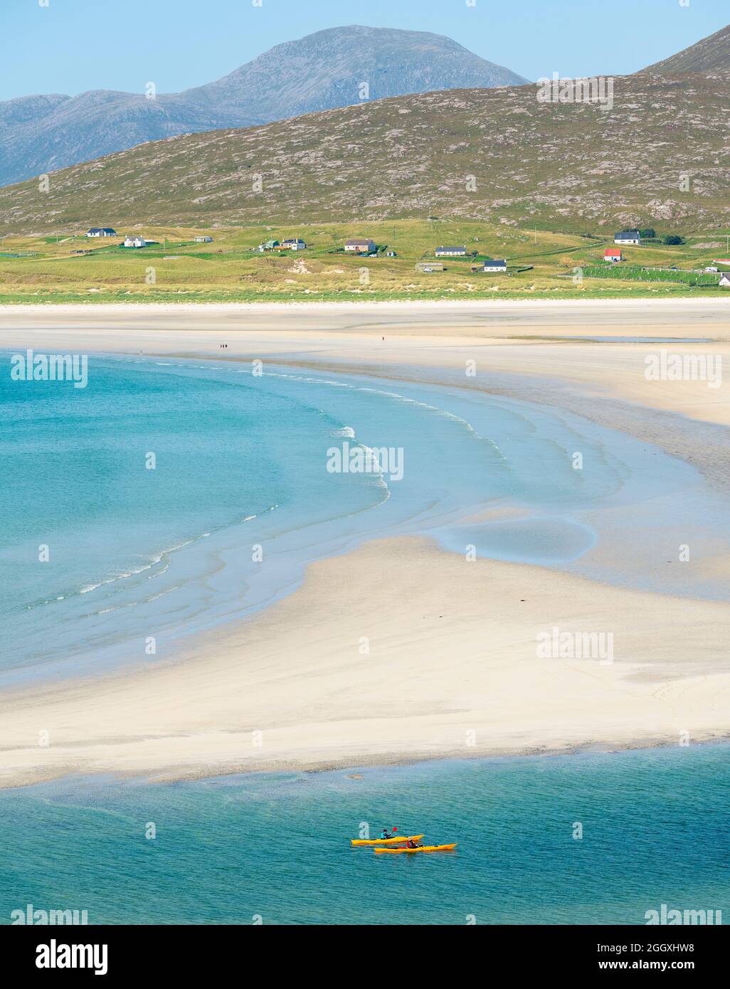 View of Luskentyre Beach and Sound of Taransay, from Seilebost on the ...