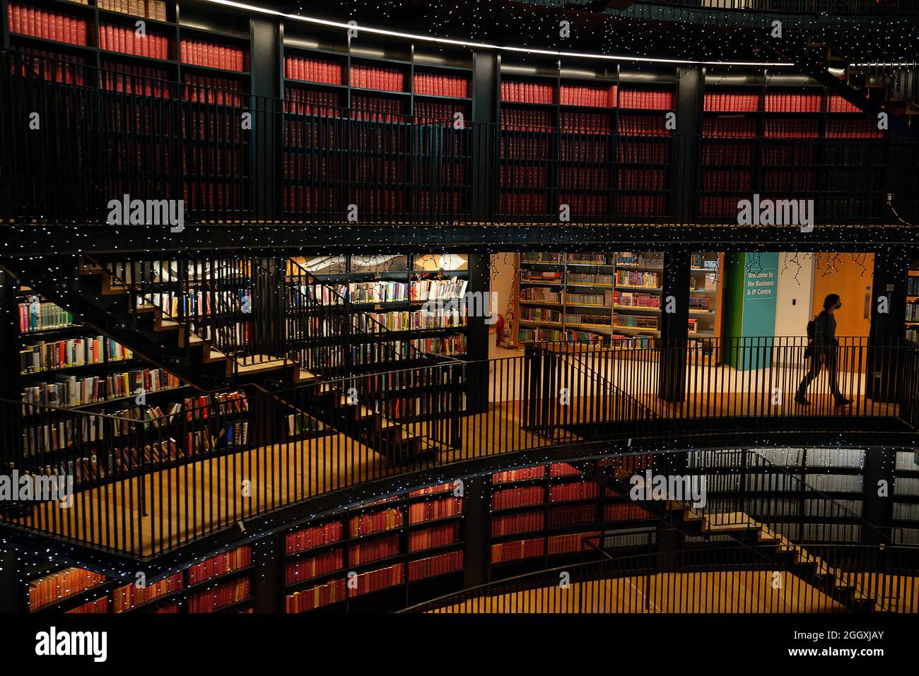 Library of Birmingham, in the center of the West Midlands city. Curved ...