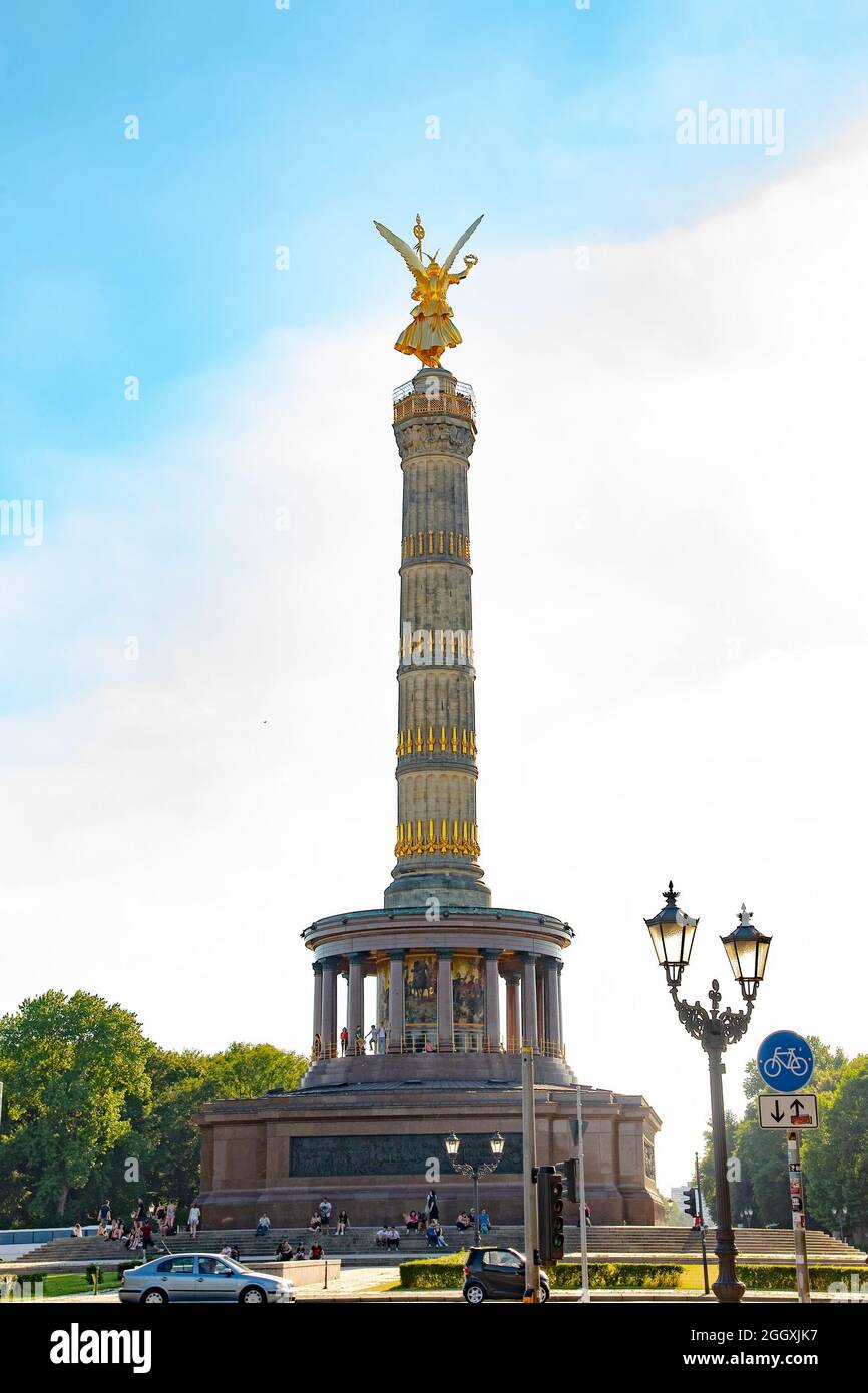 The victory column was built in 1873 to celebrate Prussia's victory in ...
