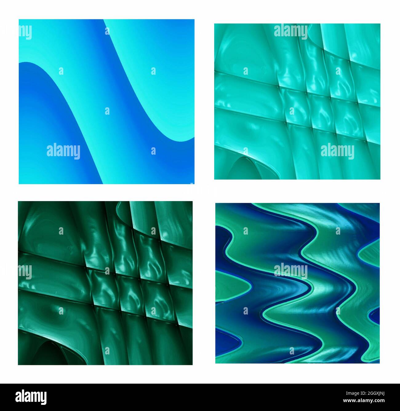 set of four cyan backgrounds 3D rendering Stock Photo - Alamy