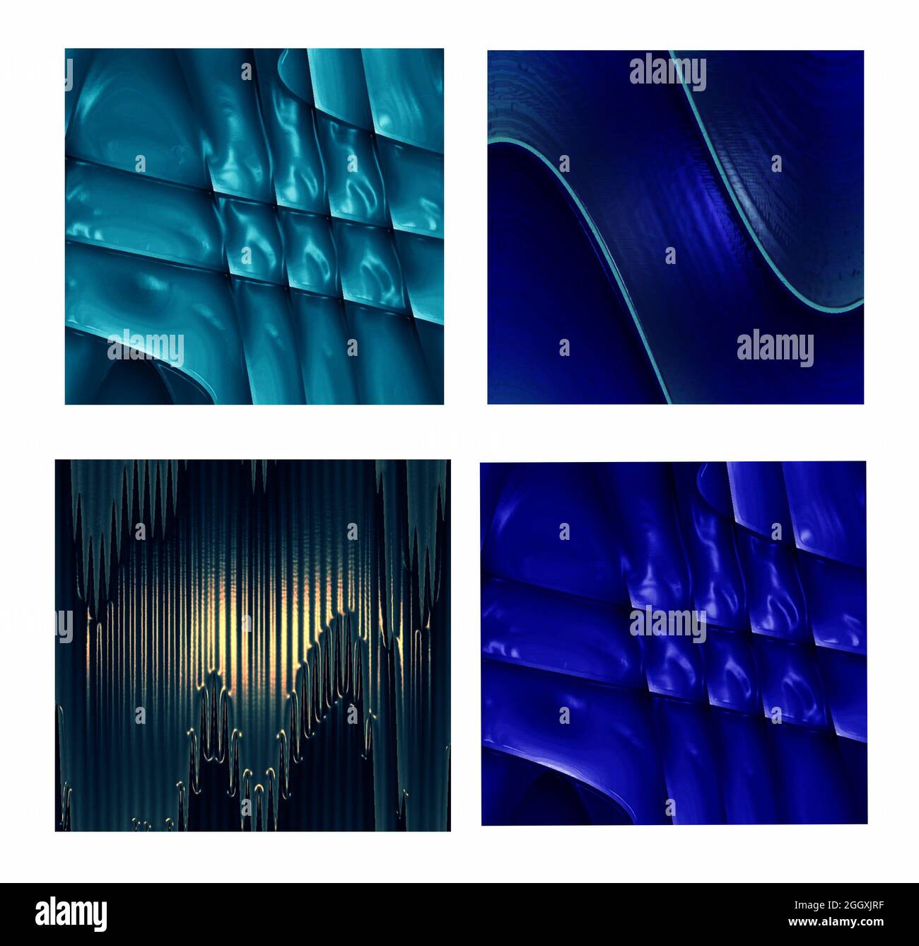 set of four blue backgrounds 3D rendering Stock Photo - Alamy