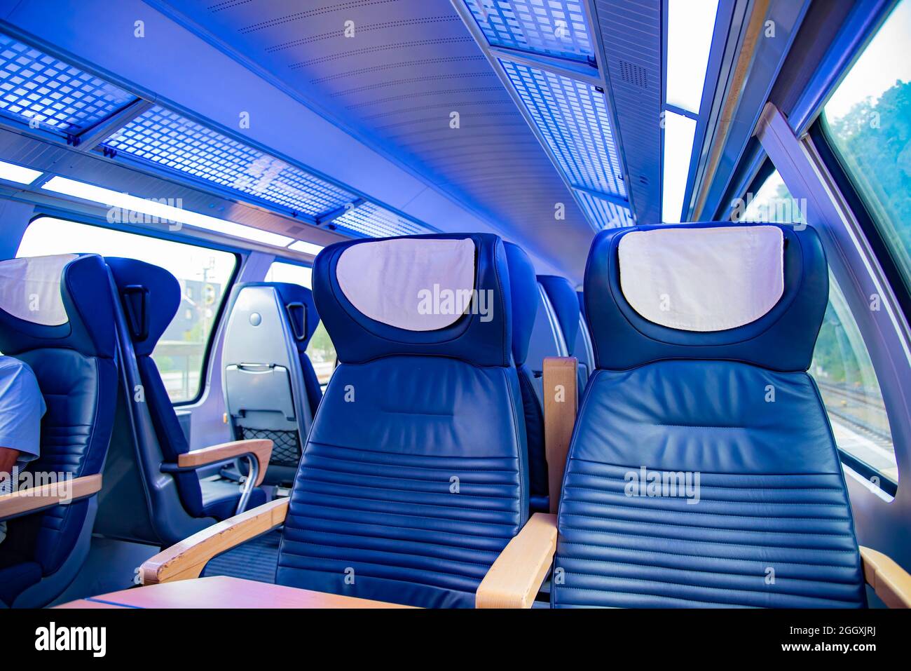 First class passenger coach of Regio Deutsche Bahn train. The Deutsche ...