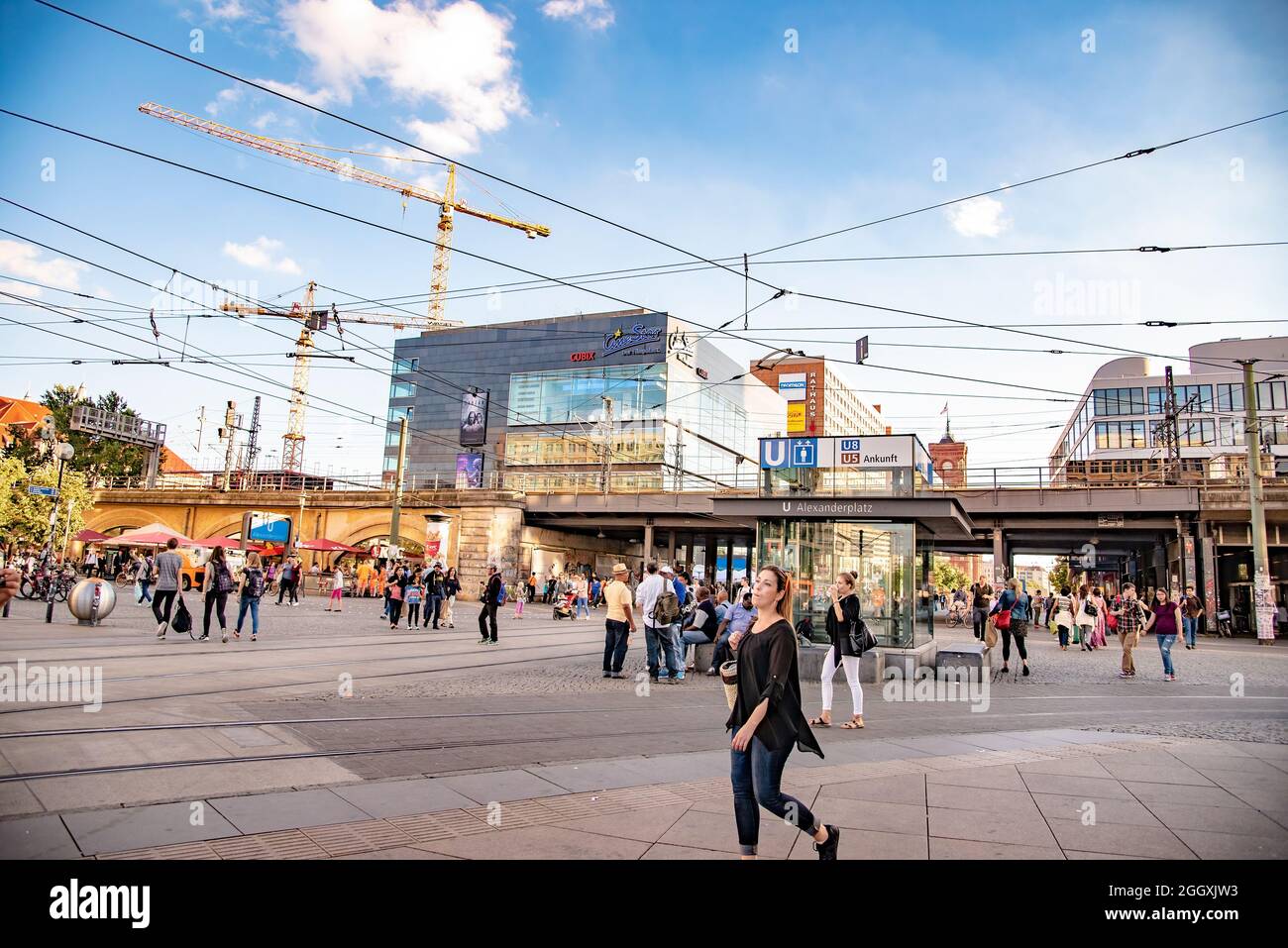 Alexanderplatz is a large public square and transport hub in the ...