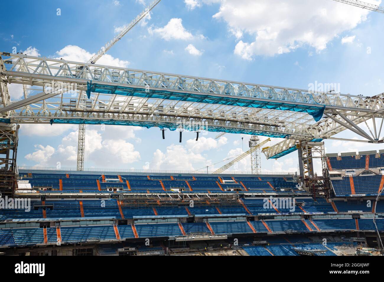 Madrid, Spain - September 03, 2021: Interior of Santiago Bernabeu, Real ...
