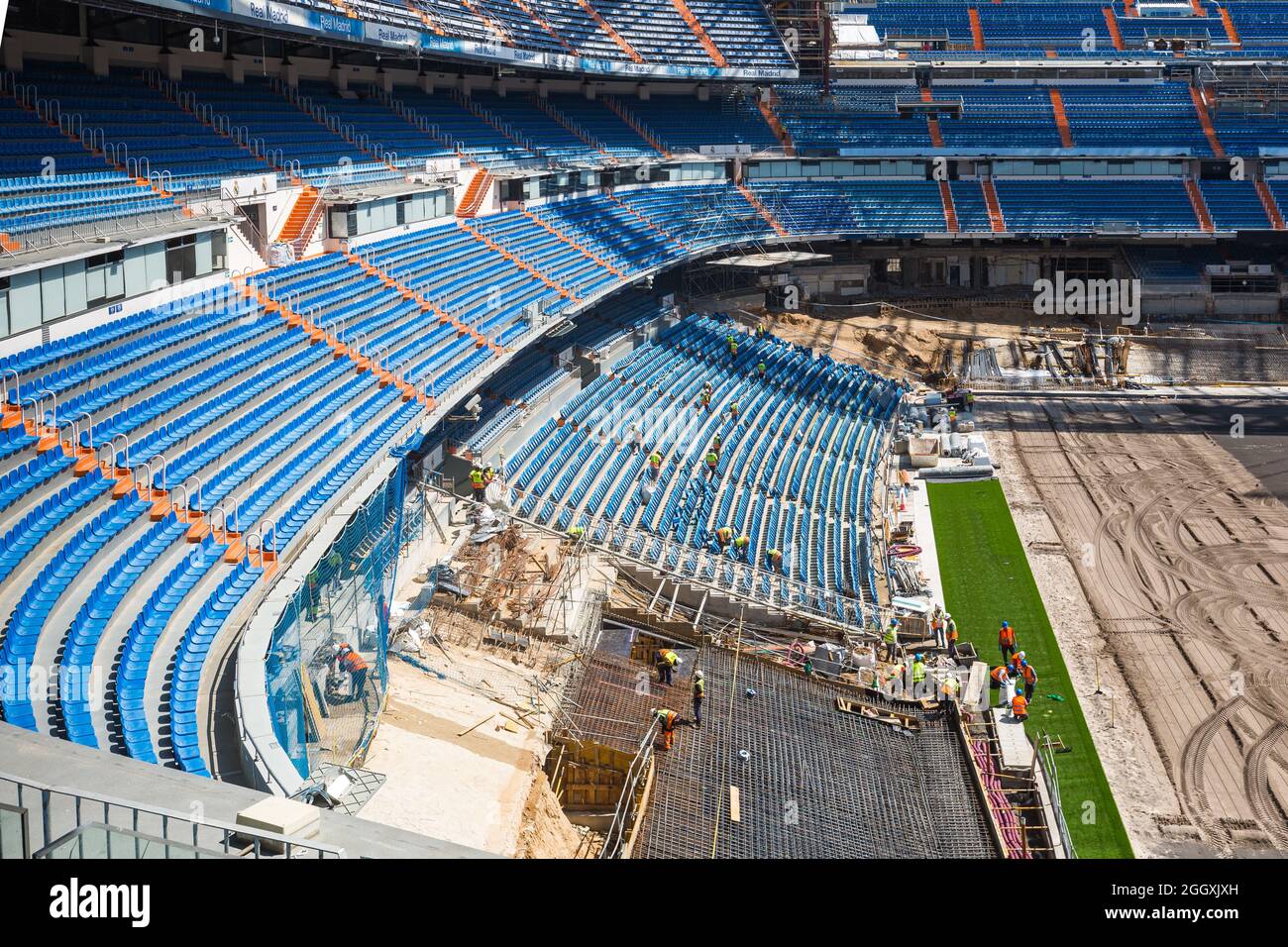 Madrid, Spain - September 03, 2021: Interior of Santiago Bernabeu, Real ...