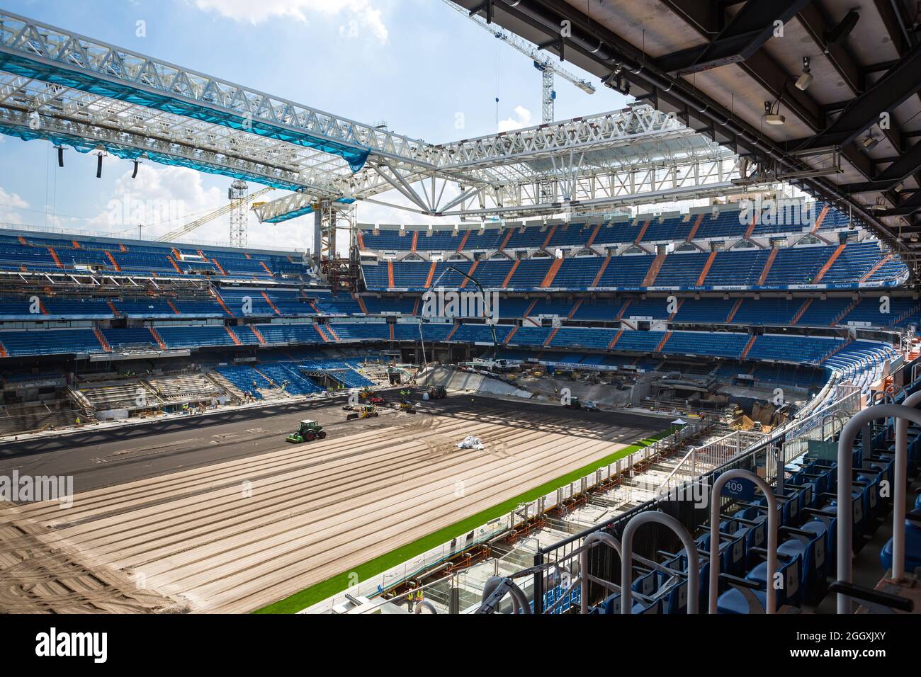 Madrid, Spain - September 03, 2021: Interior of Santiago Bernabeu, Real ...