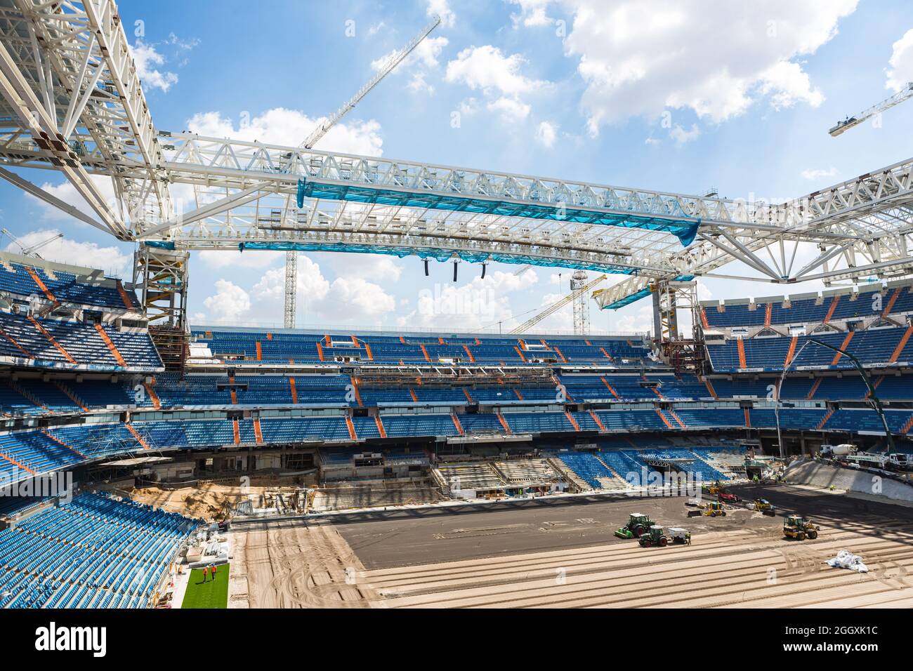 Madrid, Spain - September 03, 2021: Interior of Santiago Bernabeu, Real ...