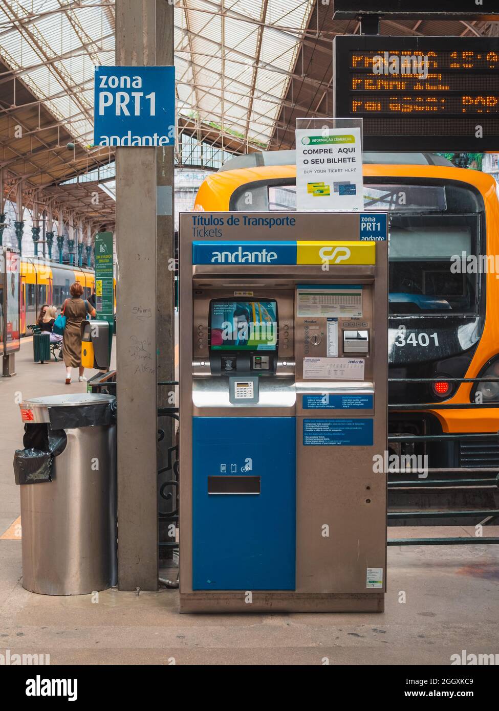 PORTO, PORTUGAL - Jul 05, 2021: The Comboios de Portugal train ticket ...