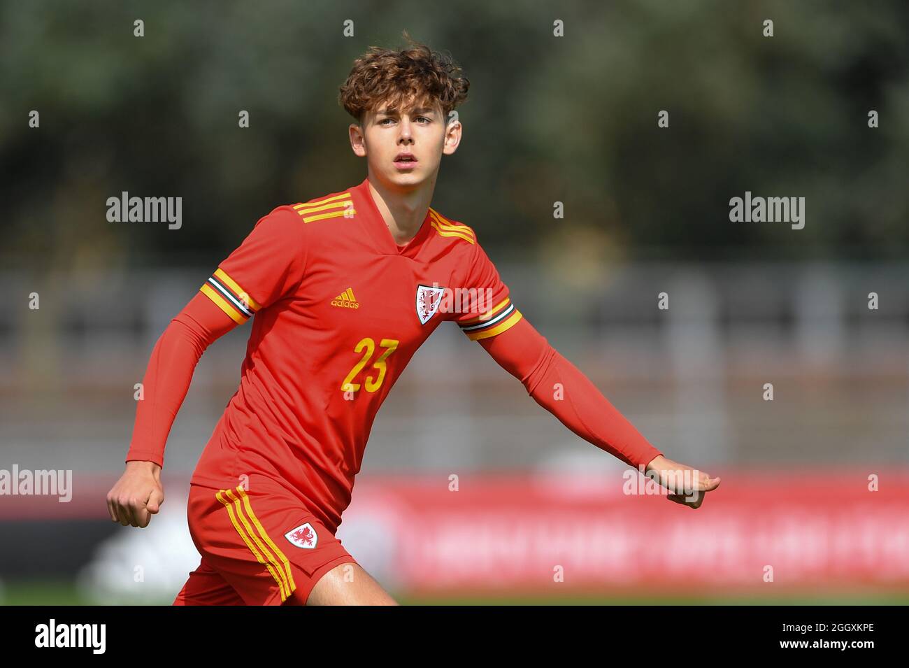 Wales' Mathaeus Roberts during the international friendly at the Spytty ...