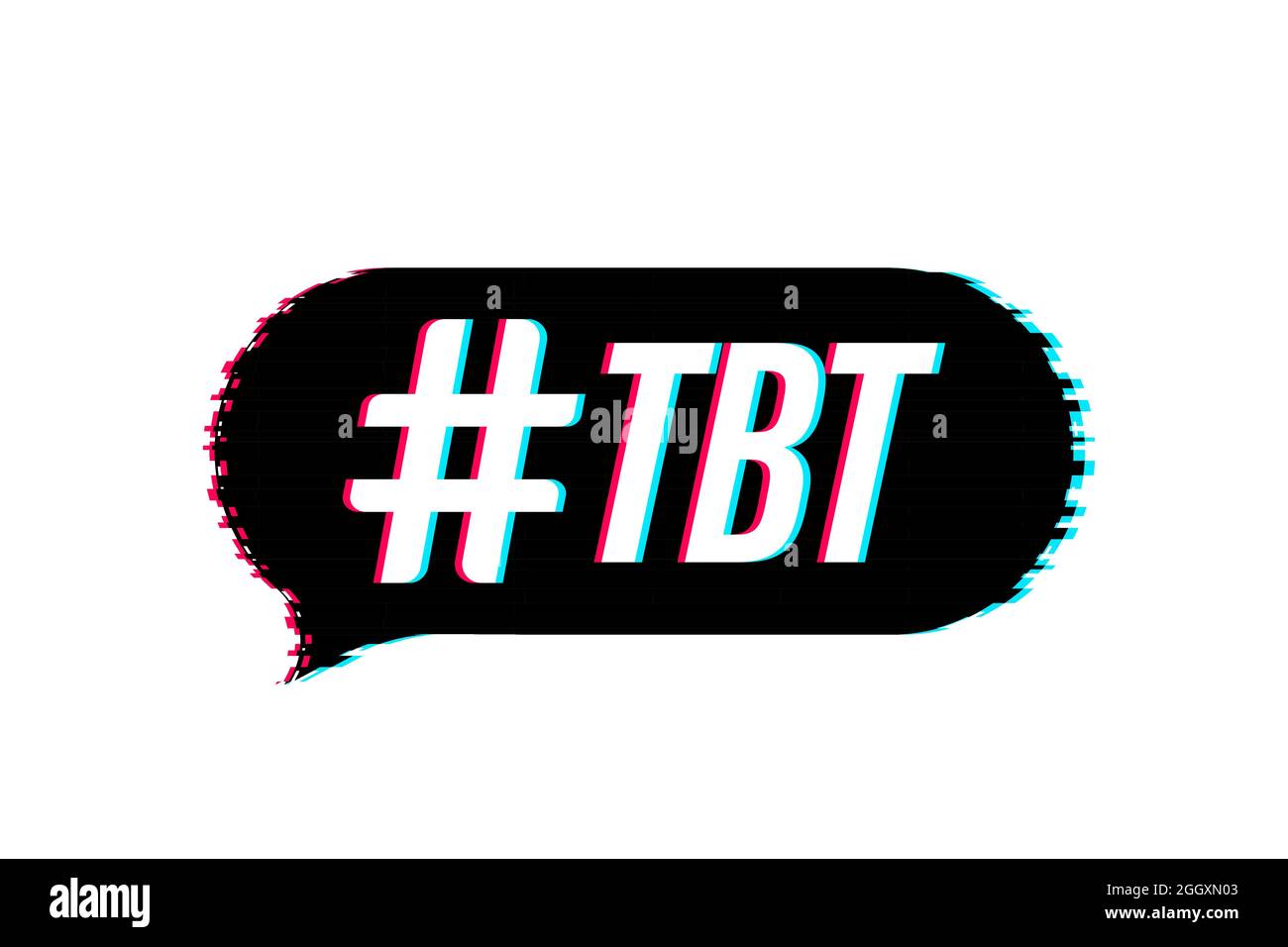 Tbt hashtag thursday throwback symbol. Glitch icon. Vector stock ...