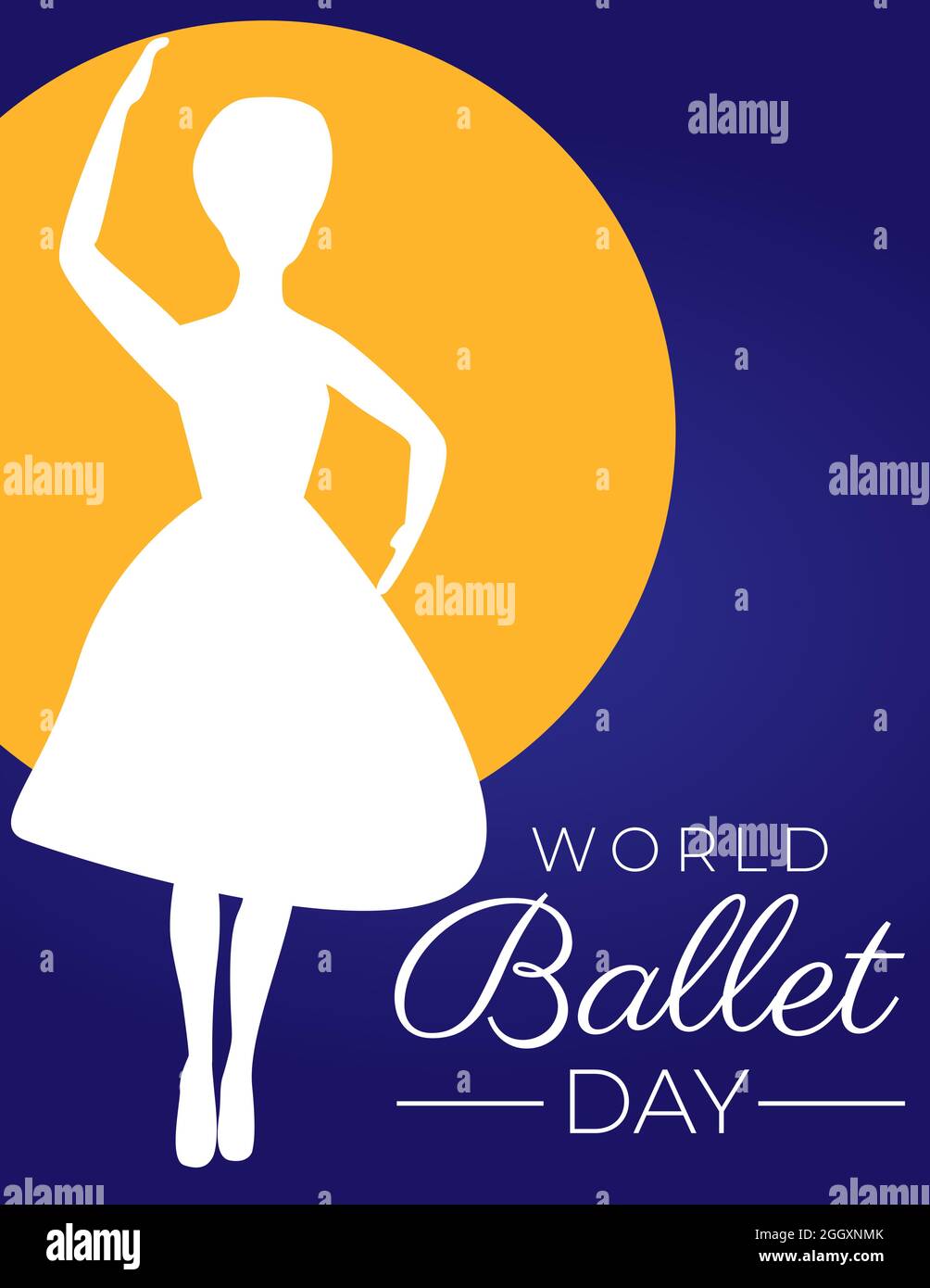 World Ballet Day Background Illustration with Ballerina Stock Vector ...