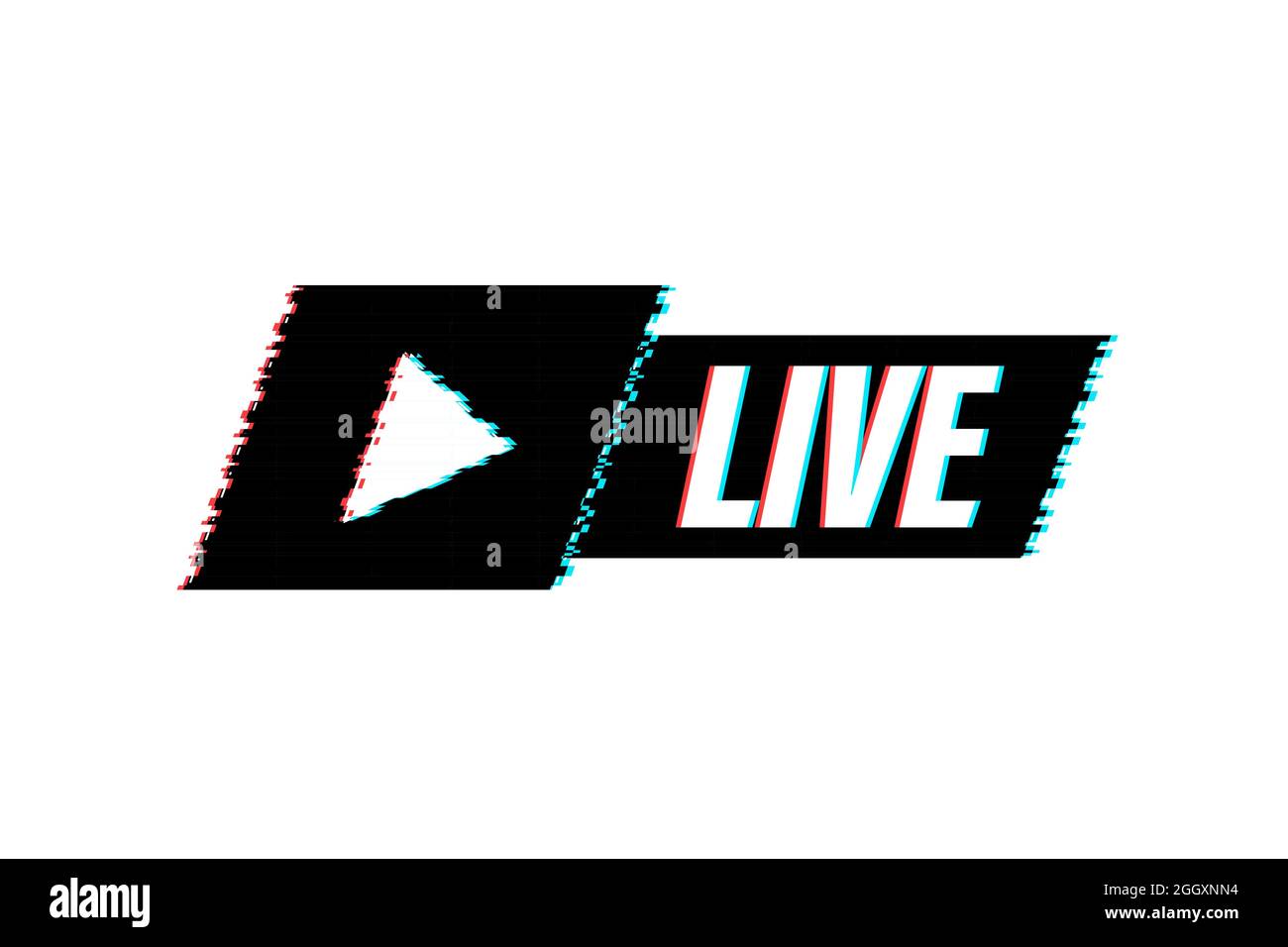Live streaming logo. Glitch icon. Stream interface. Vector stock ...