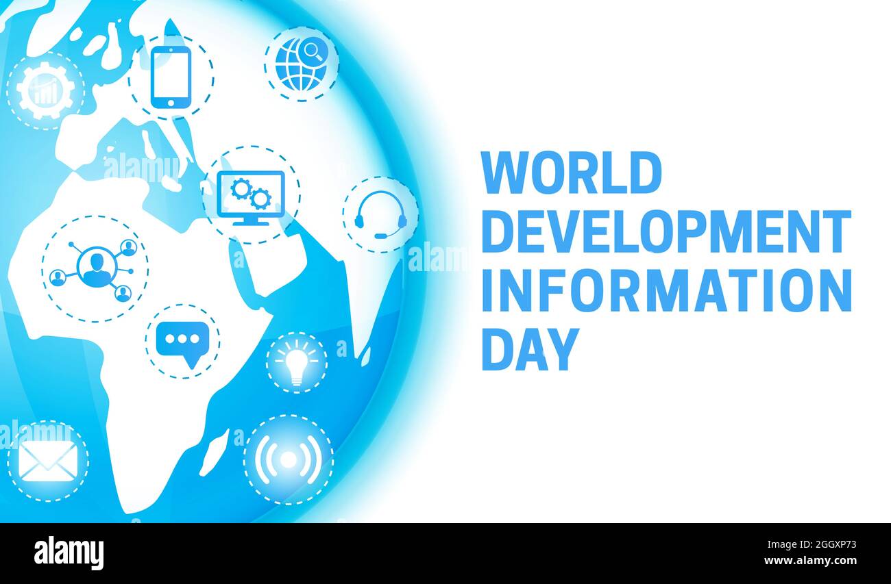 World Development Information Day Background Illustration with Globe ...