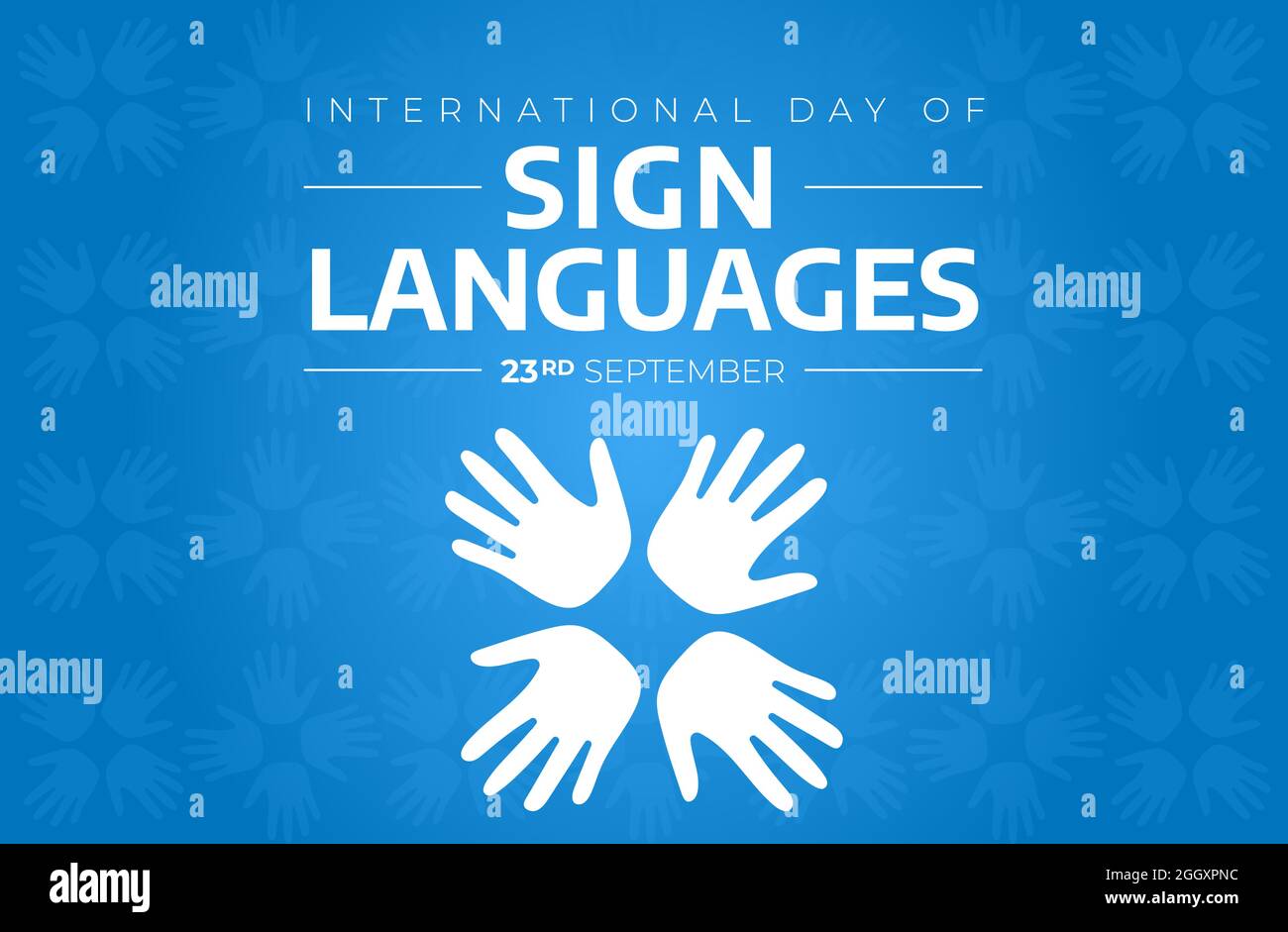 International Day of Sign Languages Blue Background Stock Vector Image ...