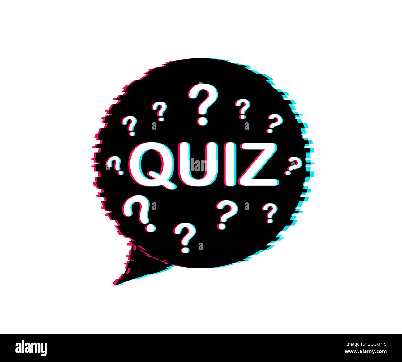 Quiz logo with speech bubble symbols, concept of questionnaire show ...
