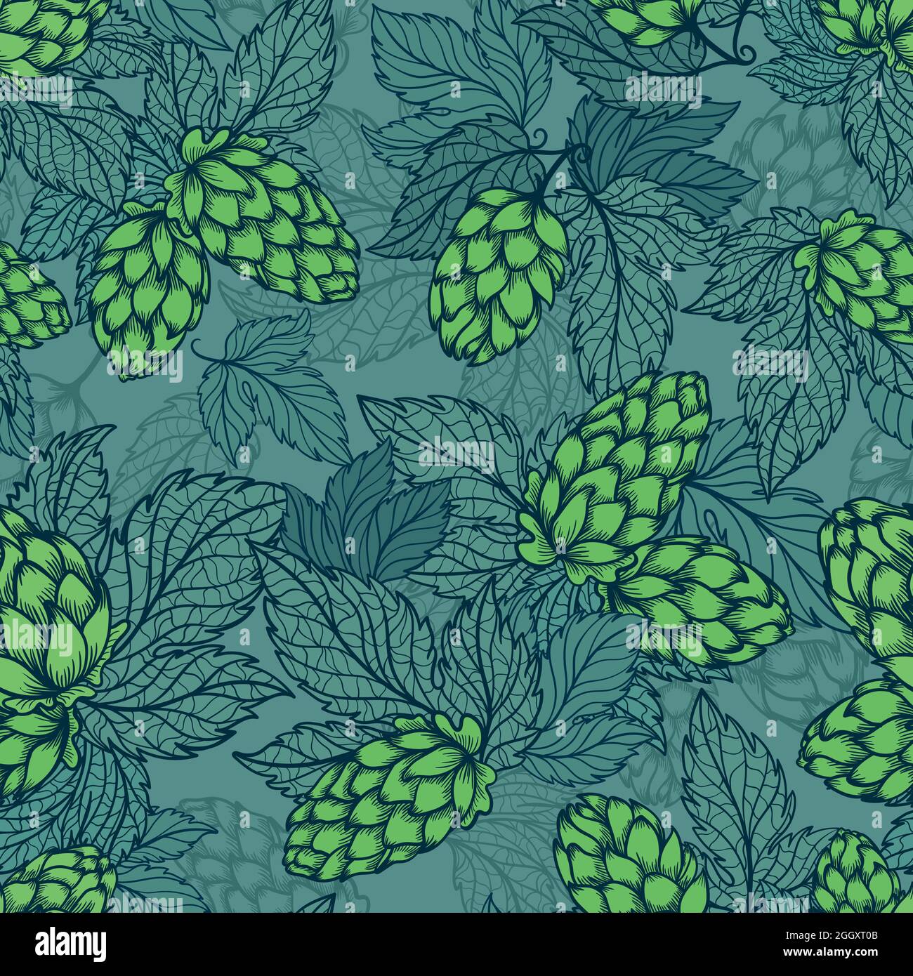 Brewery leaf line art pattern Stock Vector Image & Art - Alamy