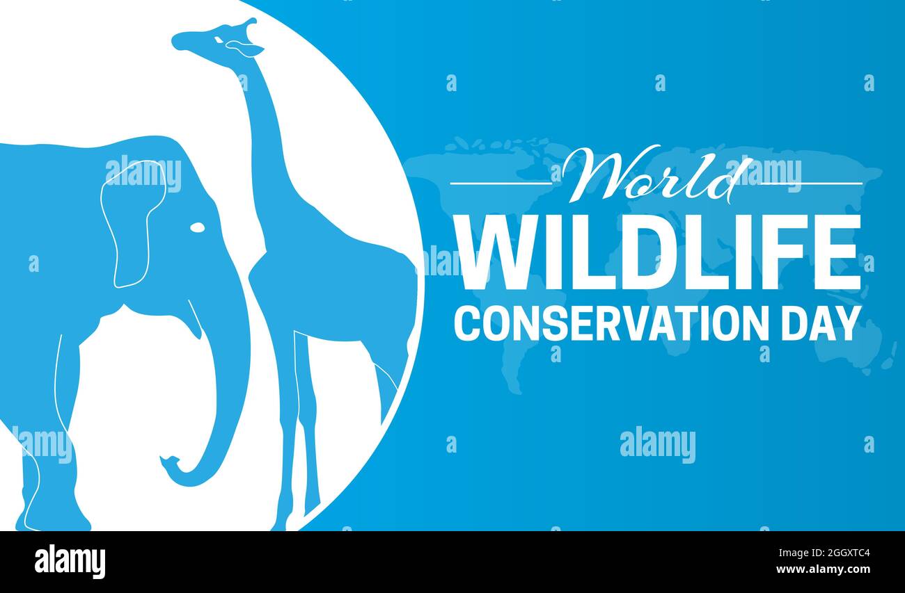World Wildlife Conservation Day Blue Background Illustration Stock ...