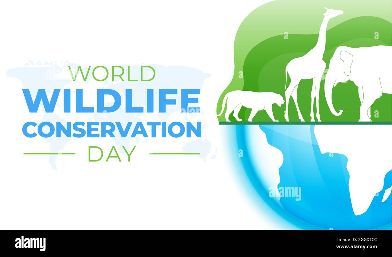World Wildlife Conservation Day Background Illustration Stock Vector ...