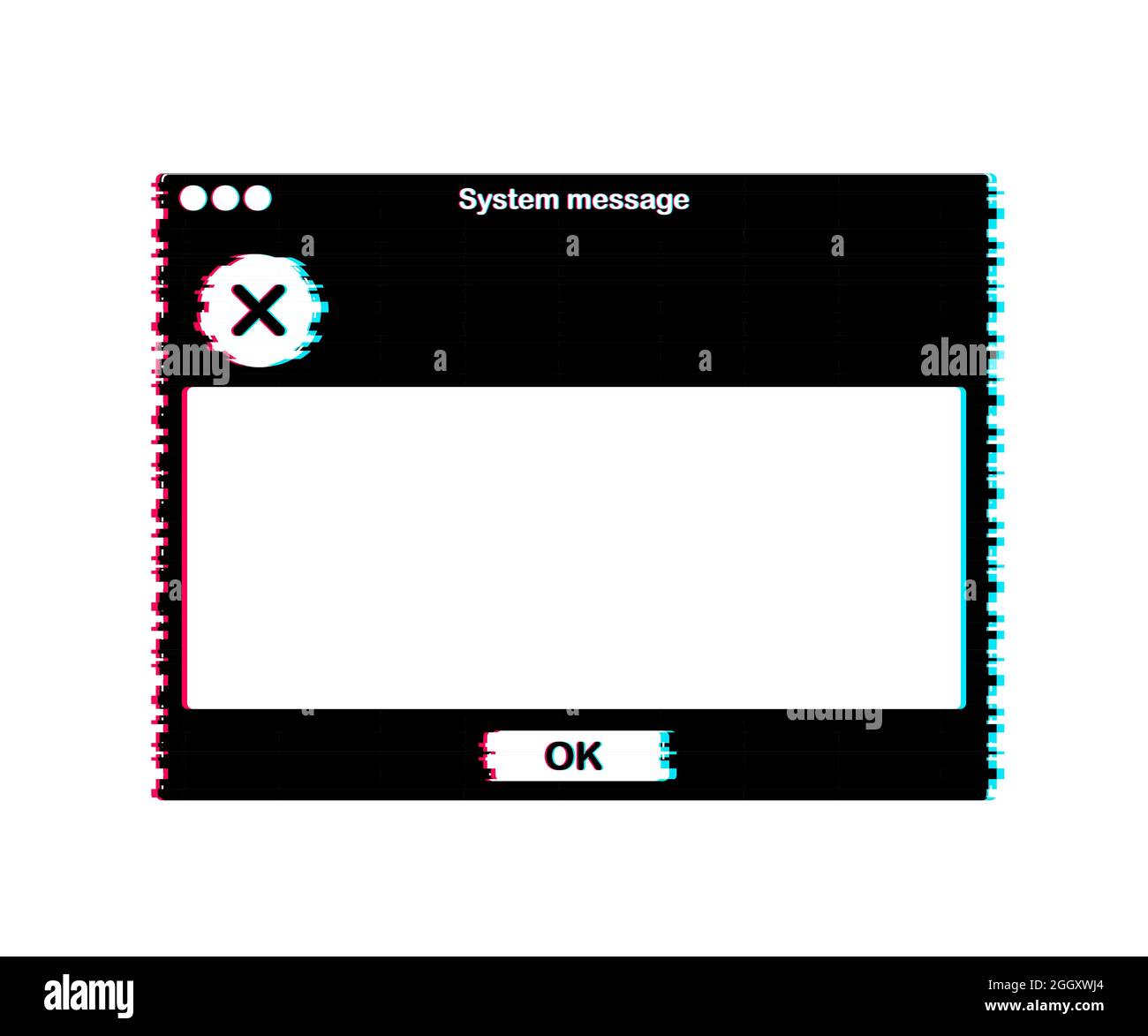 Email template. Blank e-mail browser window. Glitch icon. Mail message ...