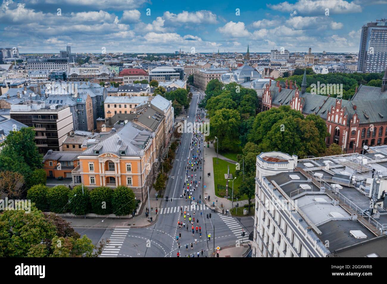 People running the International Rimi Riga Marathon Stock Photo - Alamy