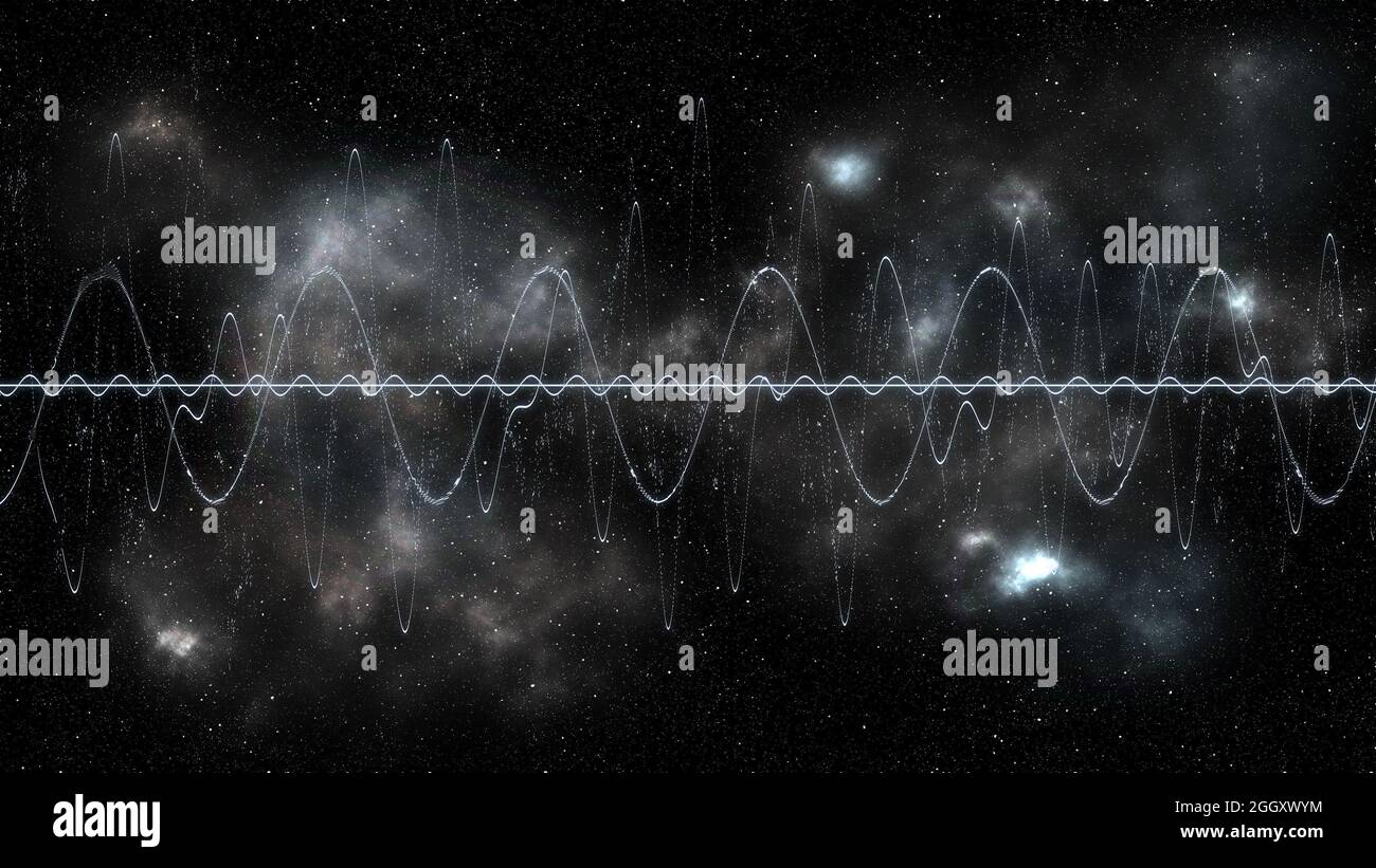 Sci-fi concept image illustration. Unknown origin radio signal waves ...