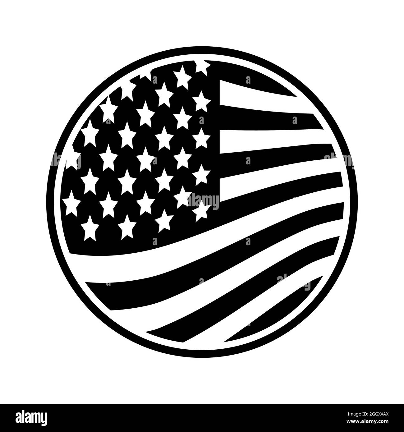 American flag icon round Stock Vector Images - Alamy