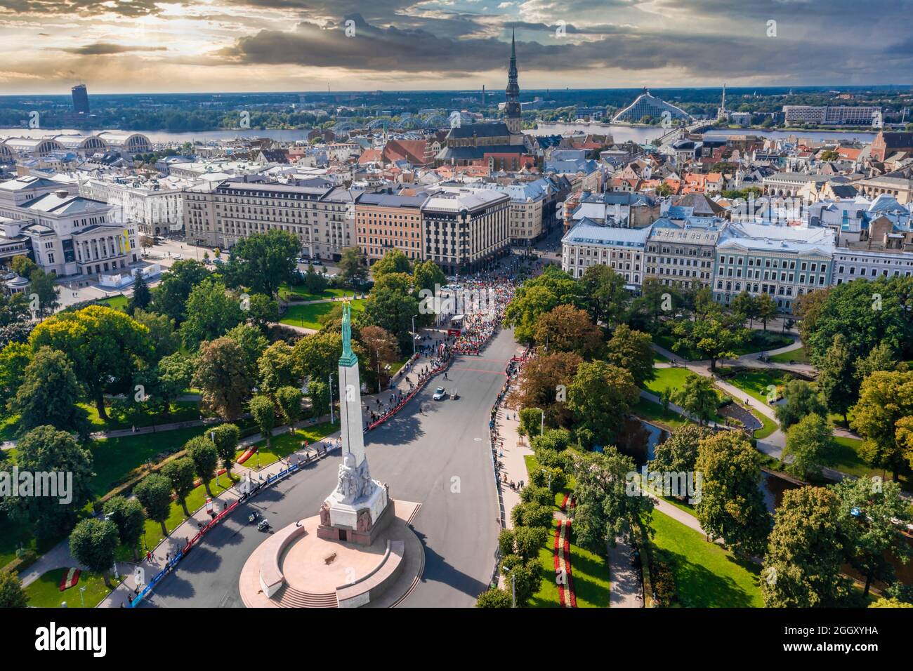 People running the International Rimi Riga Marathon Stock Photo - Alamy