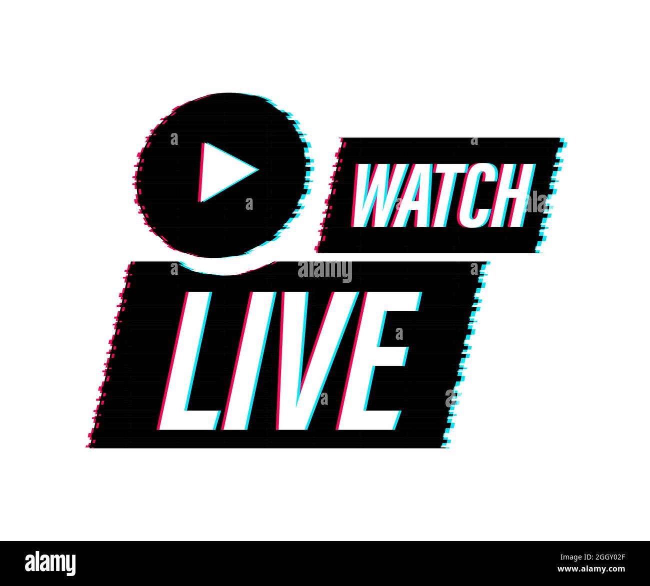 Live match logo. Glitch icon. stock illustration Stock Vector Image ...